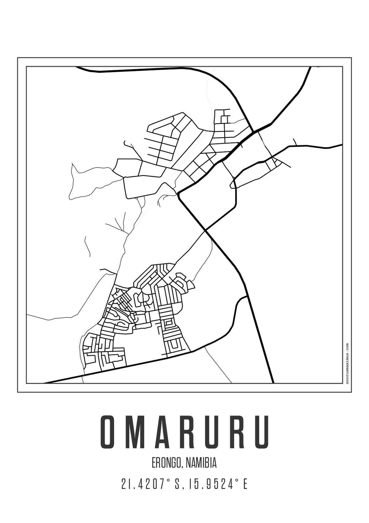 Minimal Map Omaruru – Snorus Store