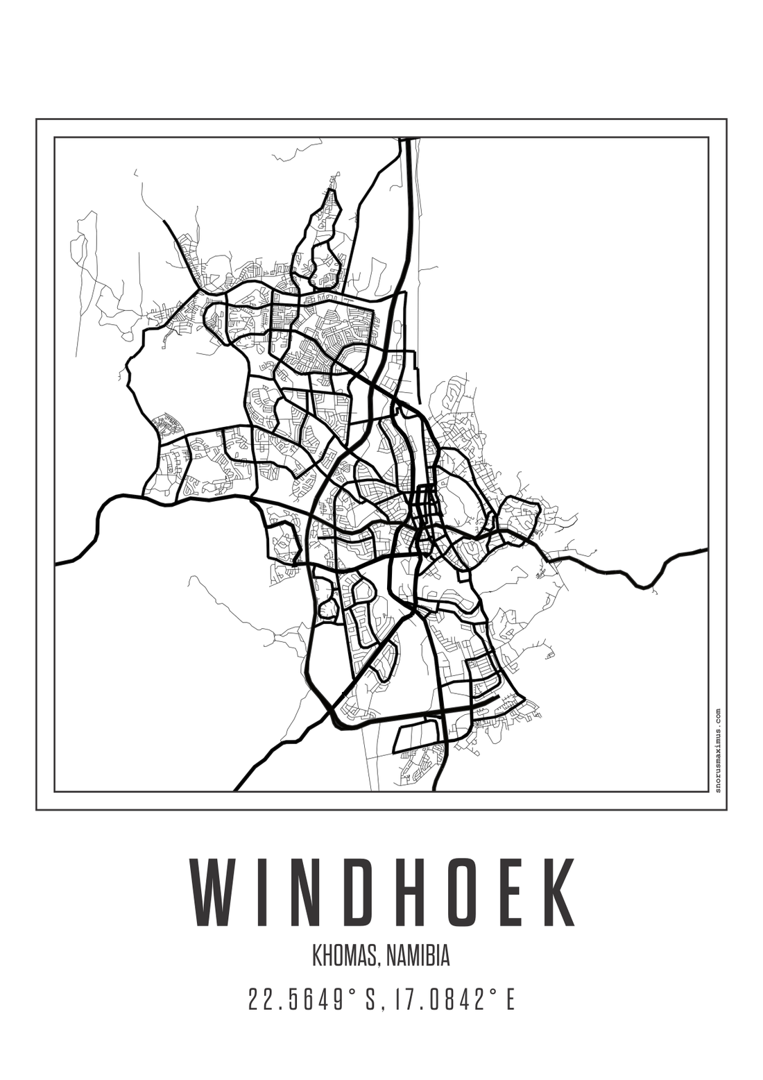 Minimal Map Windhoek – Snorus Store